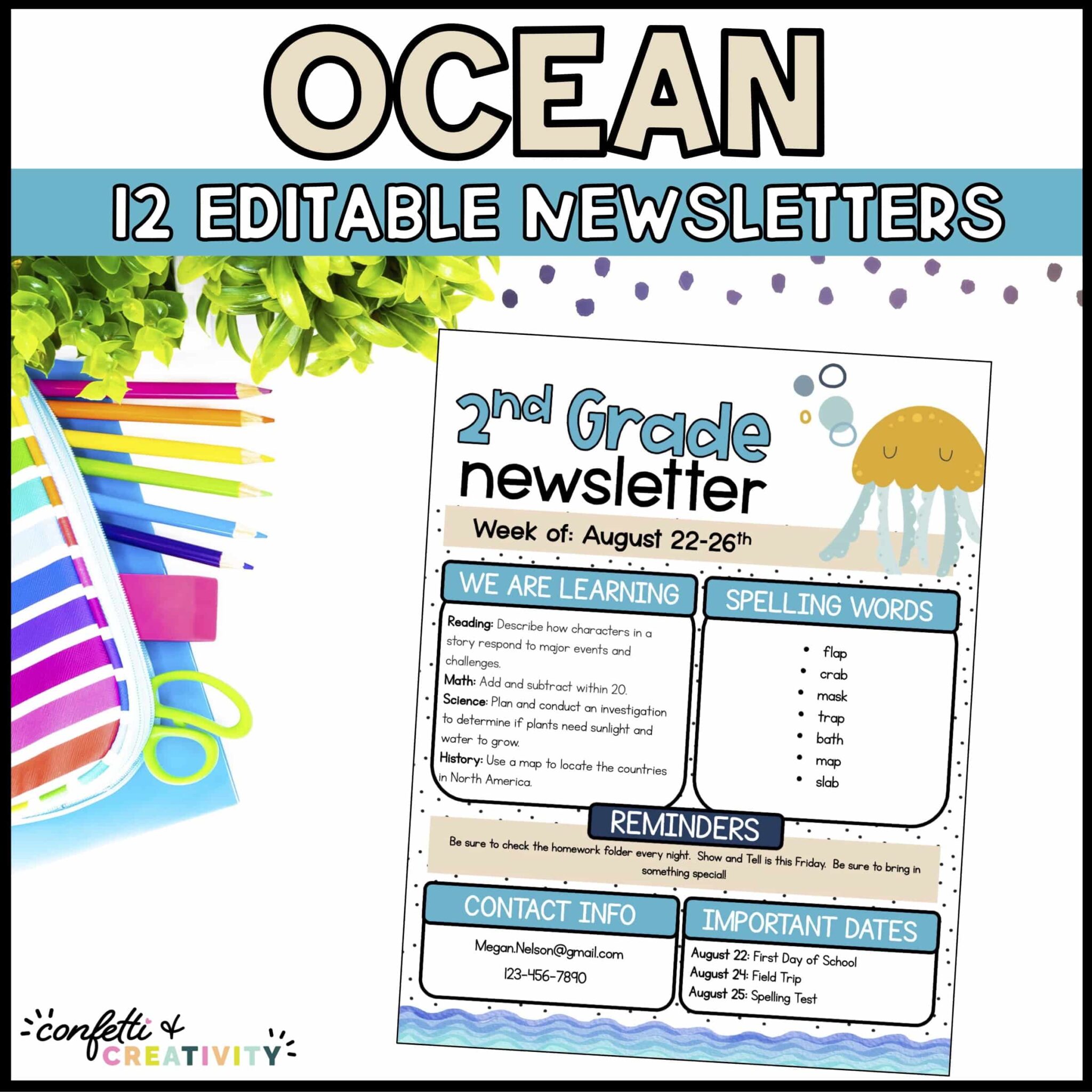 Ocean Newsletter Templates | Confetti & Creativity