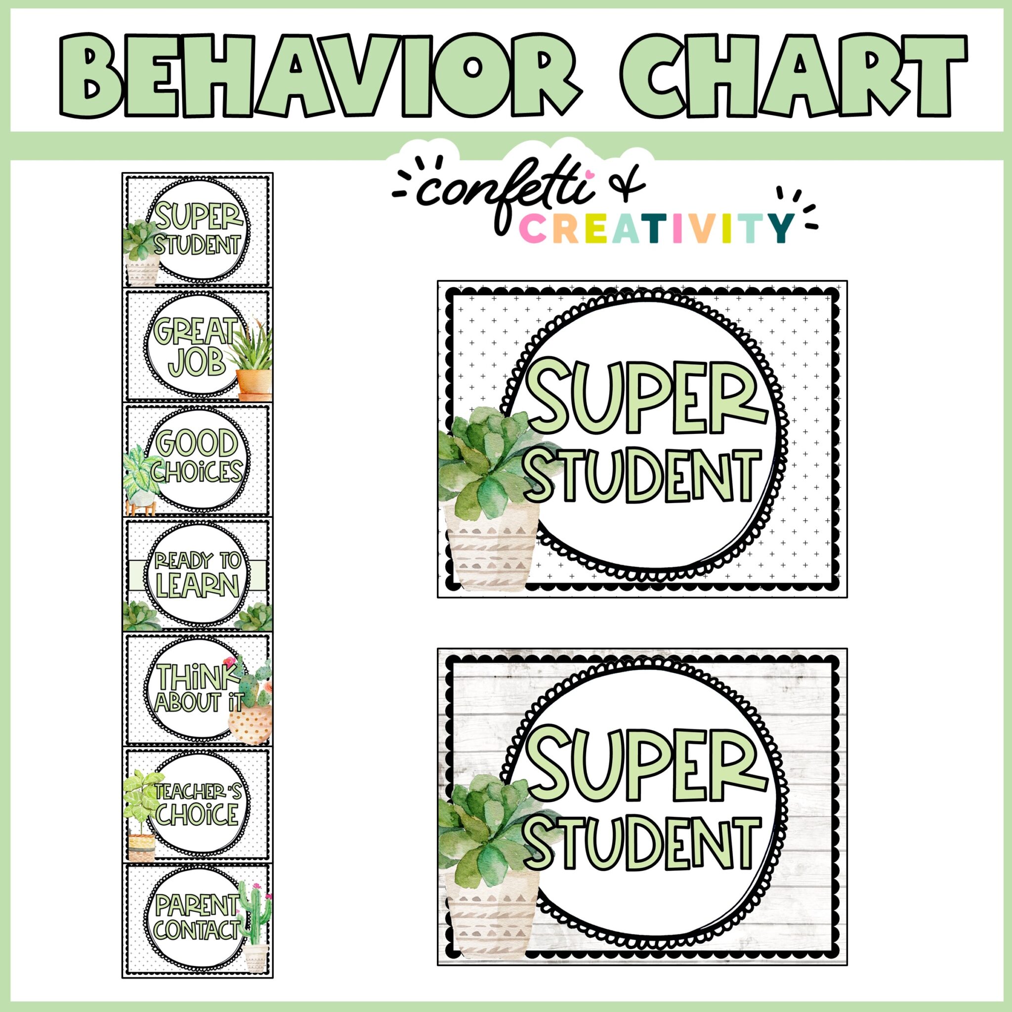 Plant Behavior Chart | Confetti & Creativity
