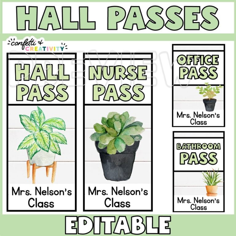 Plant Hall Passes | Confetti & Creativity