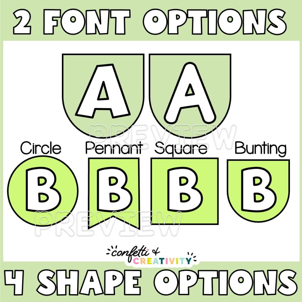 Plant Bulletin Board Letters | Editable Headers | Confetti & Creativity
