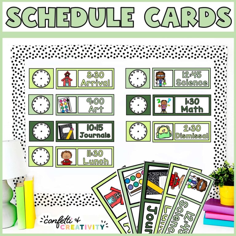 Plant Primary Schedule Cards | Confetti & Creativity