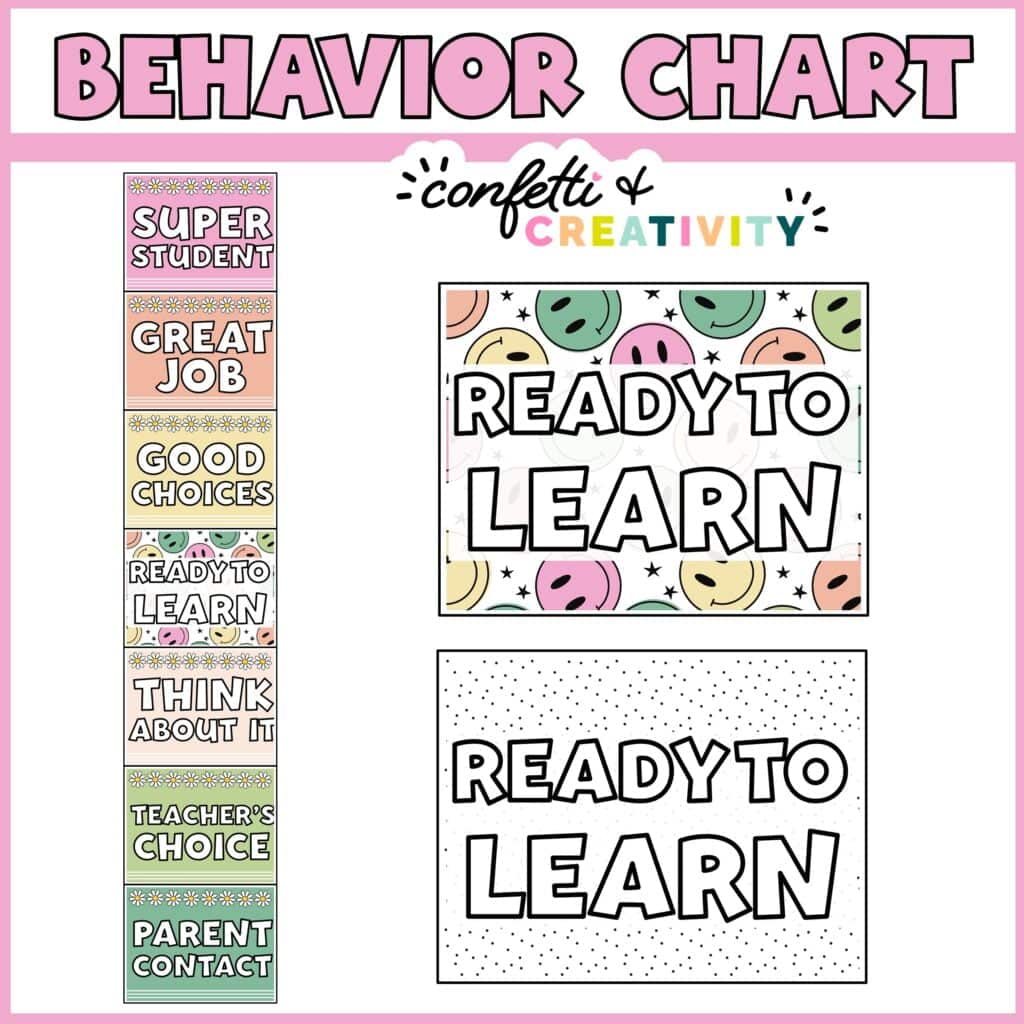 Retro Behavior Chart | Confetti & Creativity