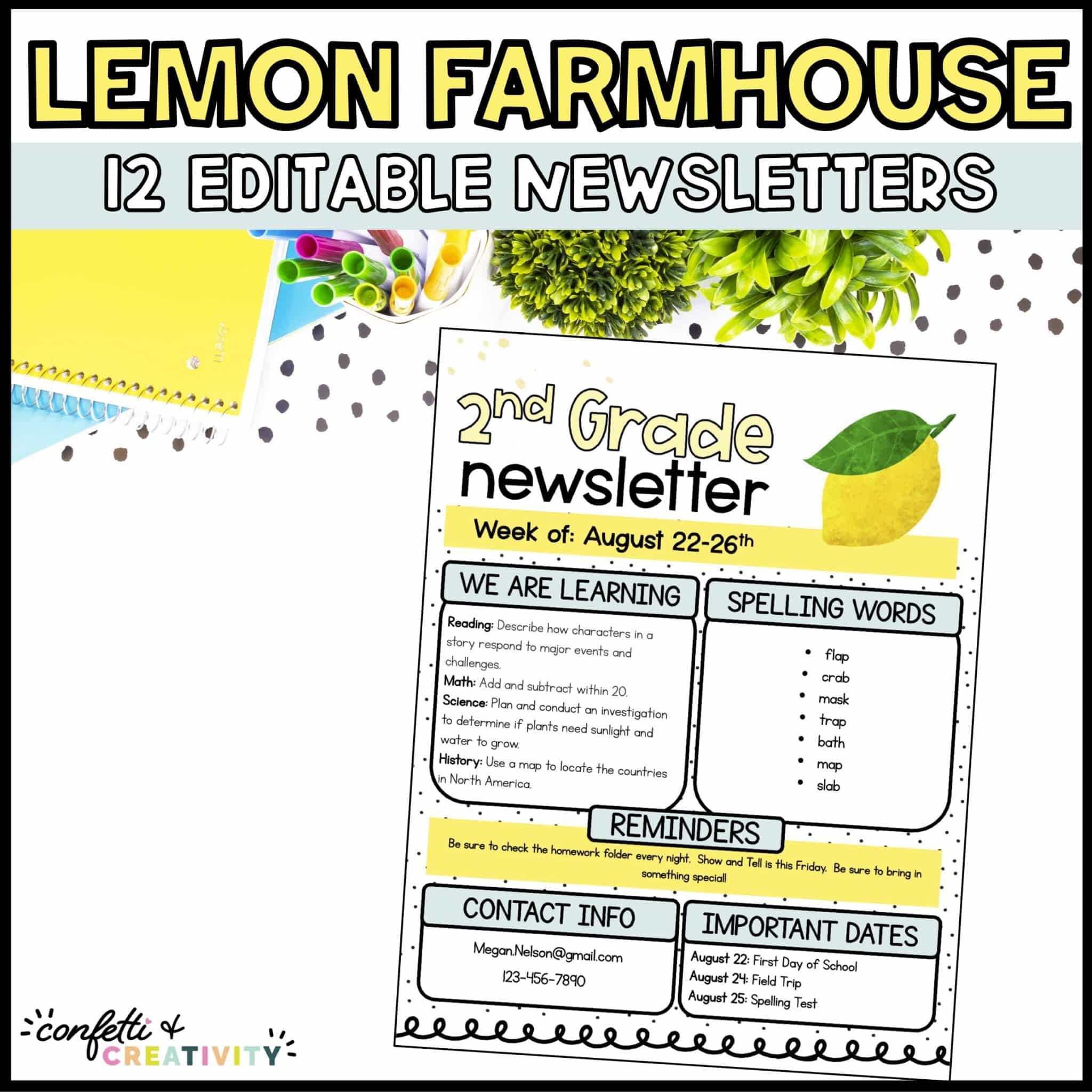 Lemon Newsletter Templates | Confetti & Creativity