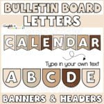 Neutral Bulletin Board Letters | Editable Headers | Confetti & Creativity