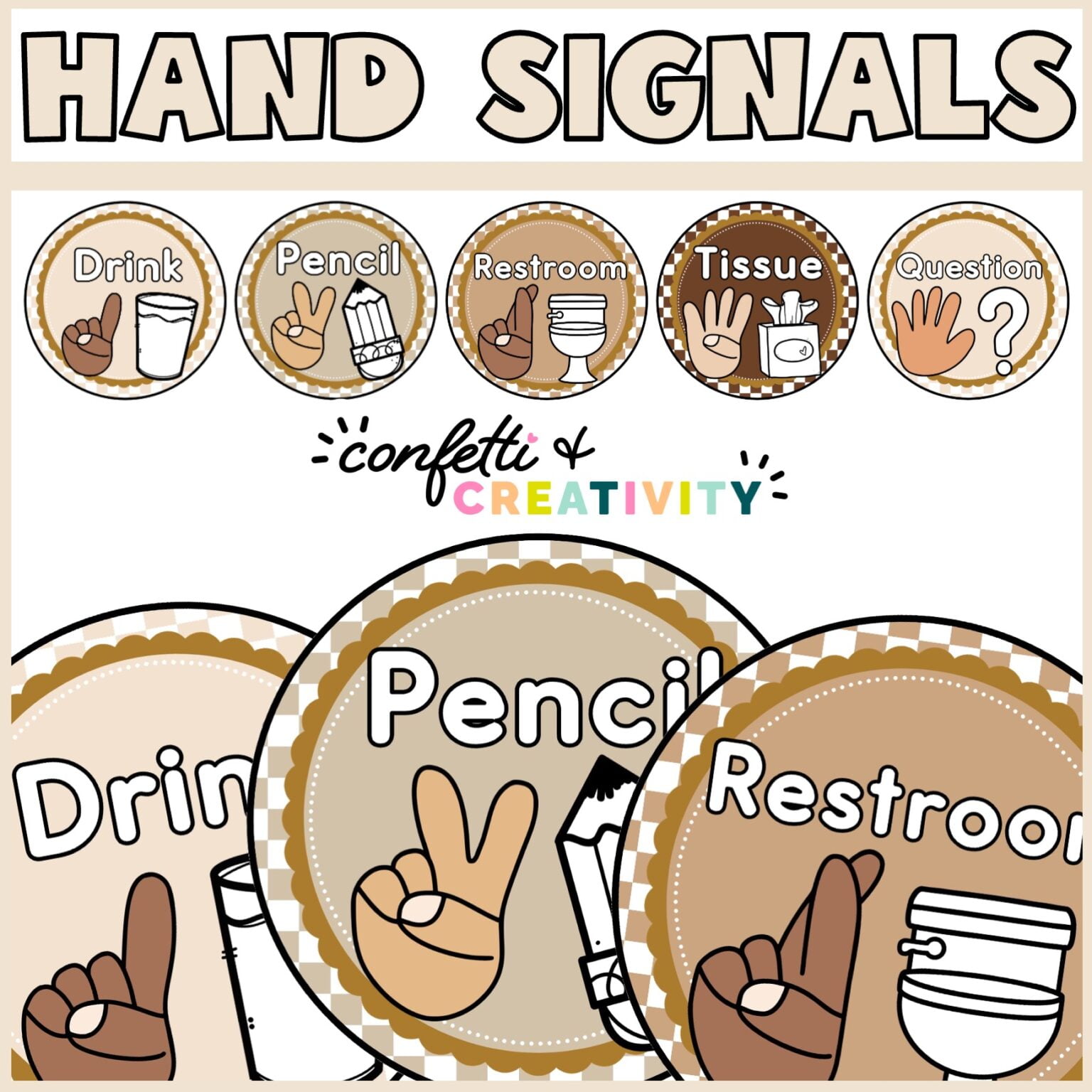 Neutral Hand Signals | Confetti & Creativity