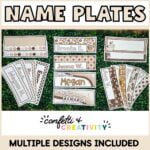 Neutral Desk Name Tags | Confetti & Creativity