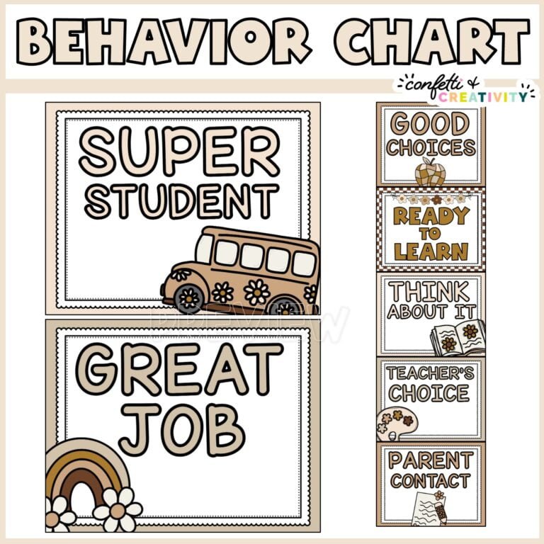 Neutral Behavior Chart | Confetti & Creativity
