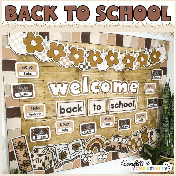 Neutral Bulletin Board | Back to School | Confetti & Creativity