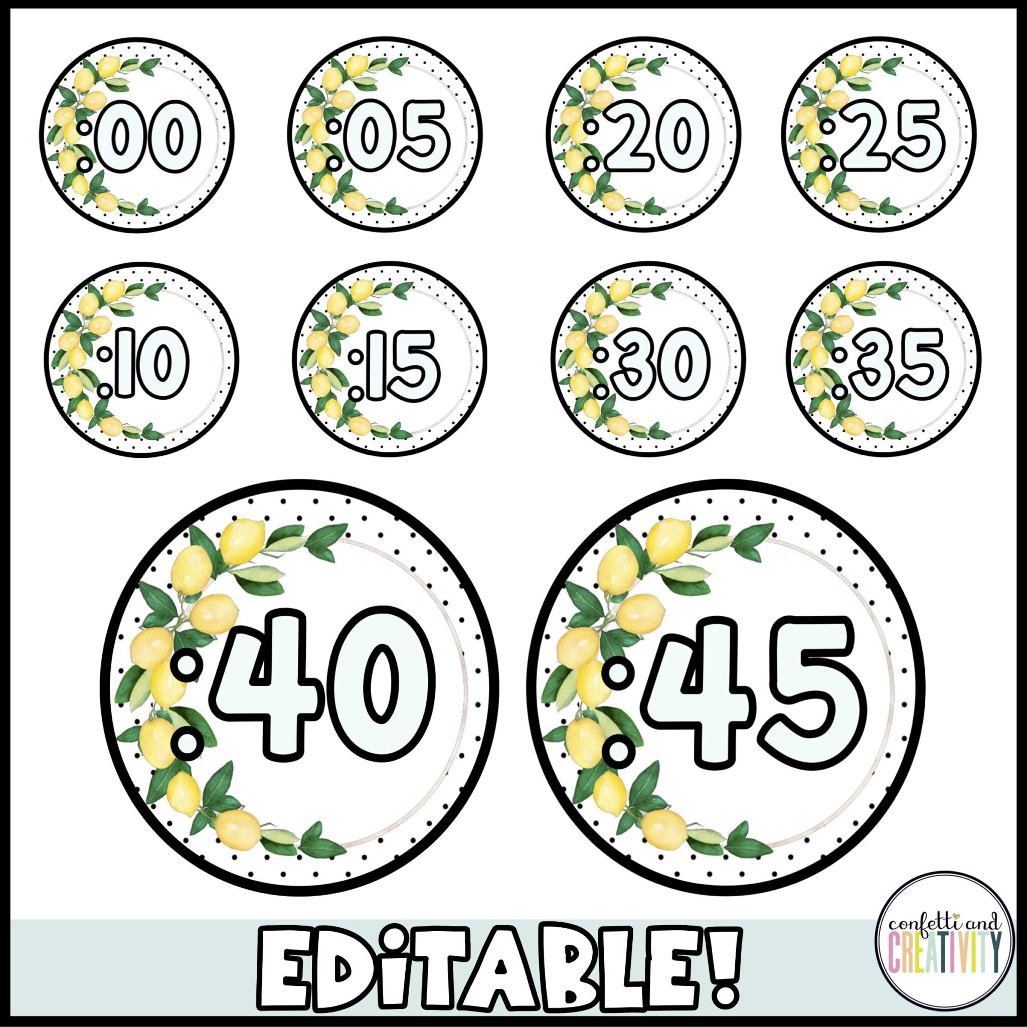 Lemon Clock Labels | Confetti & Creativity