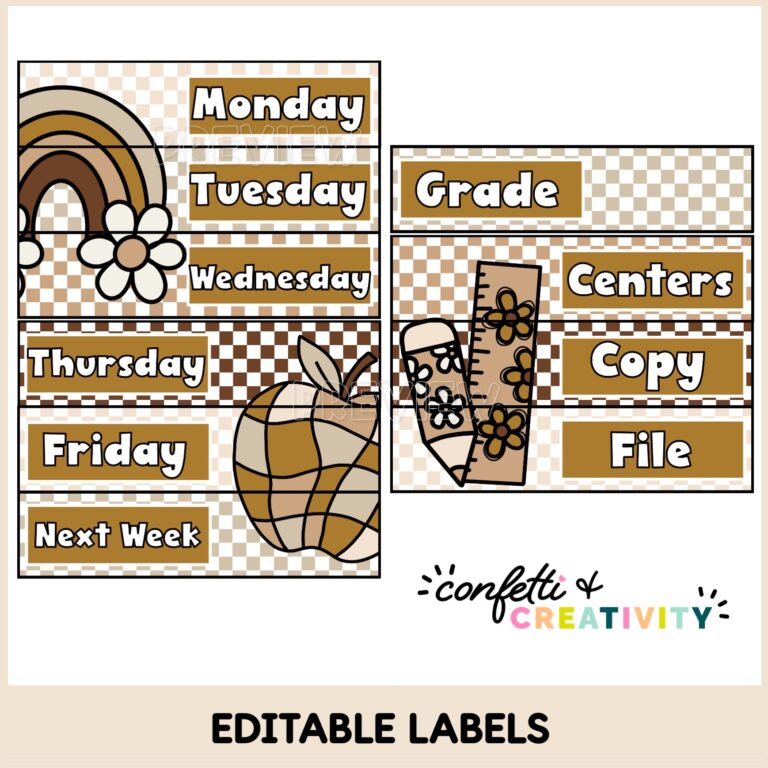 Editable Drawer Rolling Cart Labels | Confetti & Creativity