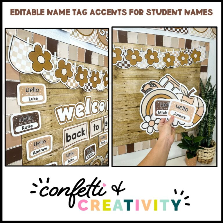 Neutral Bulletin Board | Back to School | Confetti & Creativity