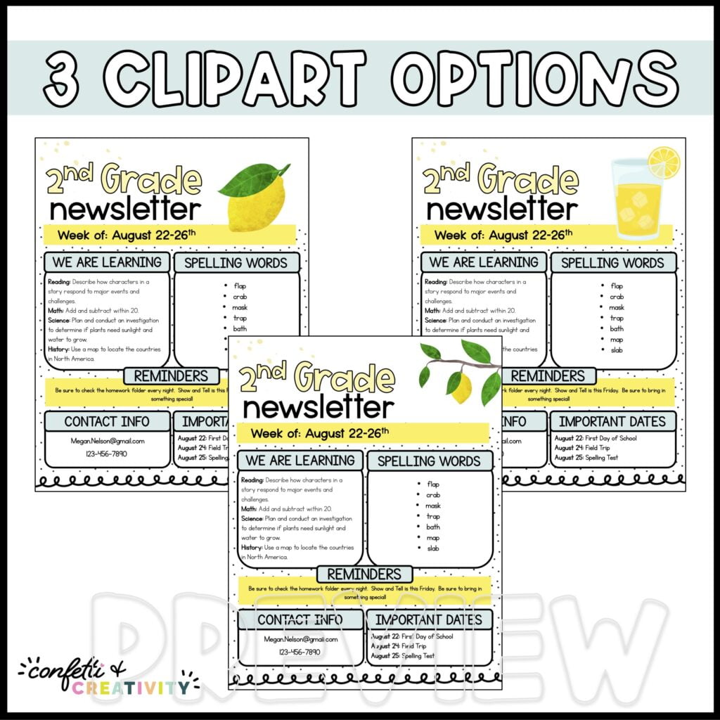 Lemon Newsletter Templates | Confetti & Creativity