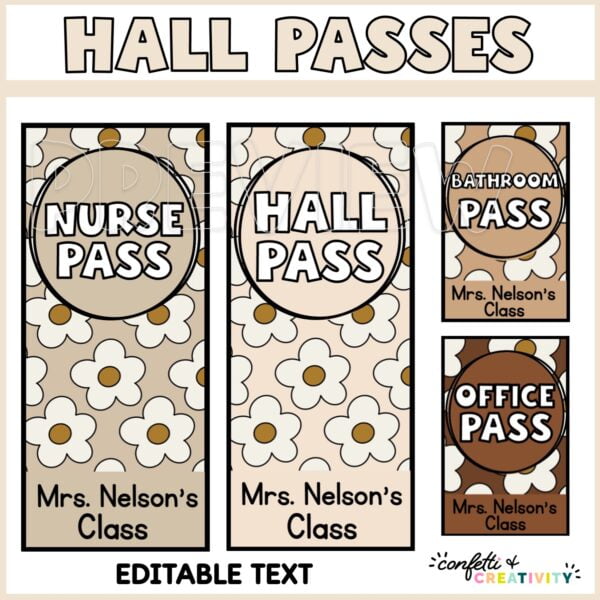 Neutral Hall Passes | Confetti & Creativity