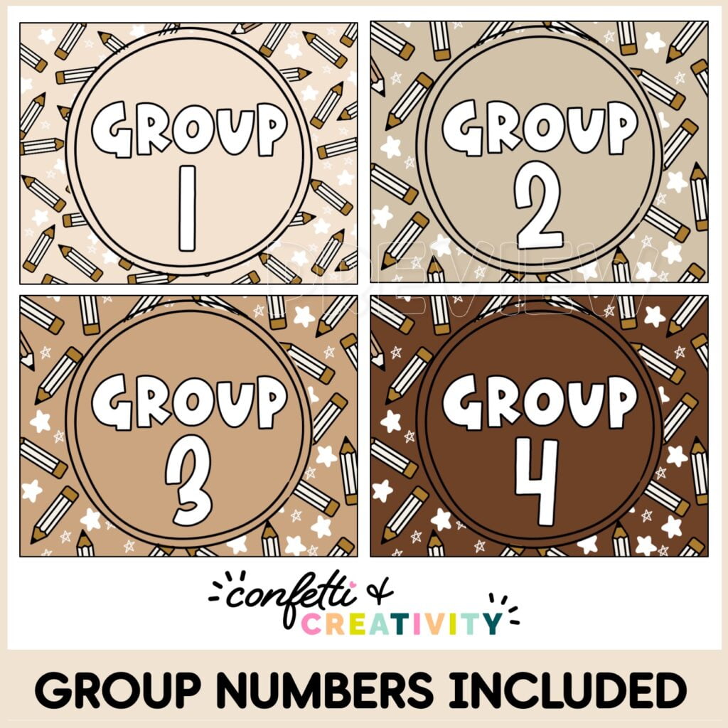 Neutral Table and Group Numbers | Confetti & Creativity