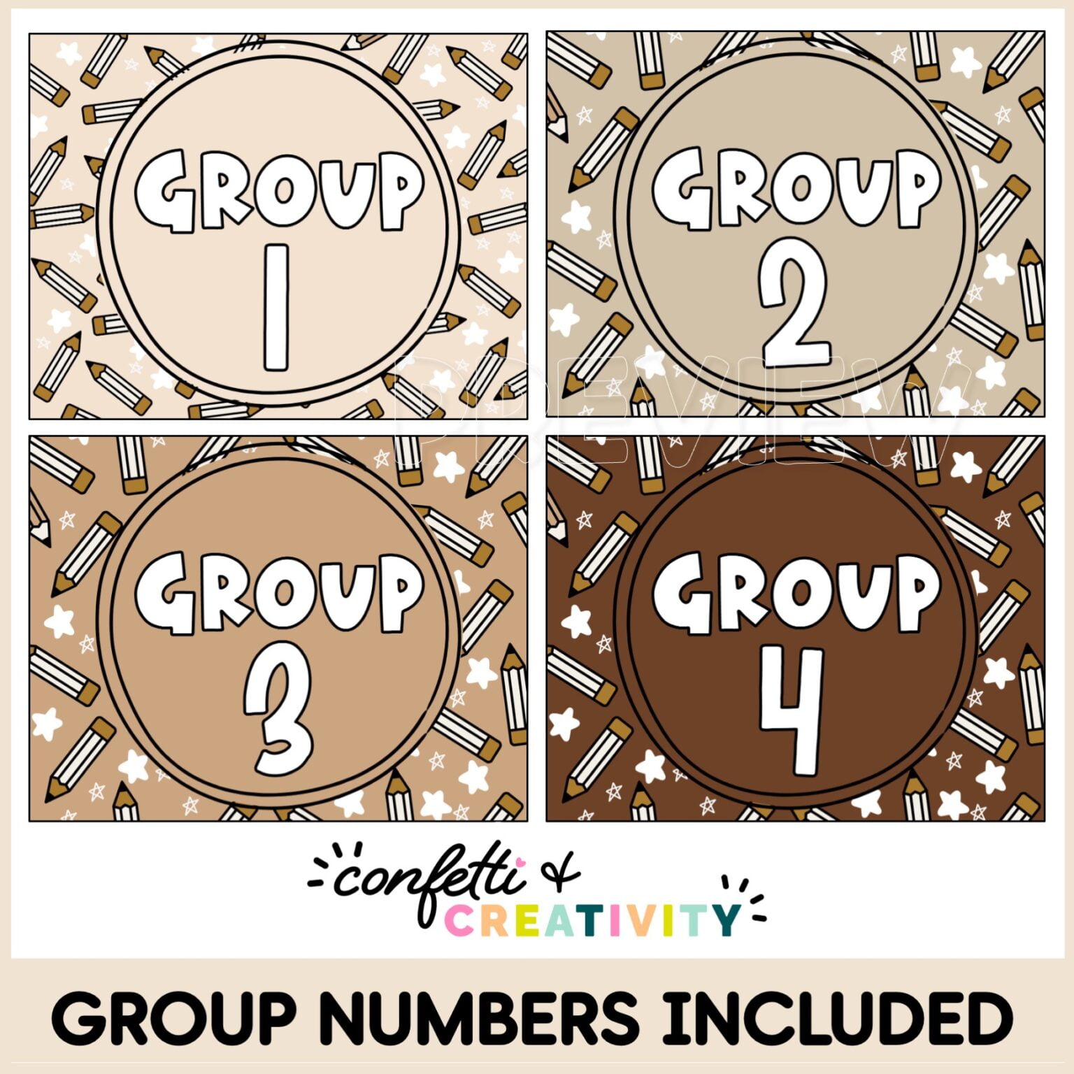 Neutral Table and Group Numbers | Confetti & Creativity