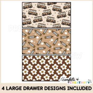 Neutral 12 Drawer Rolling Cart Labels | Confetti & Creativity