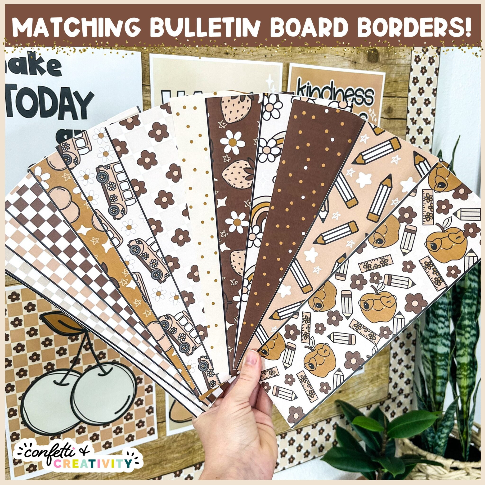 Neutral Bulletin Board | Back to School | Confetti & Creativity