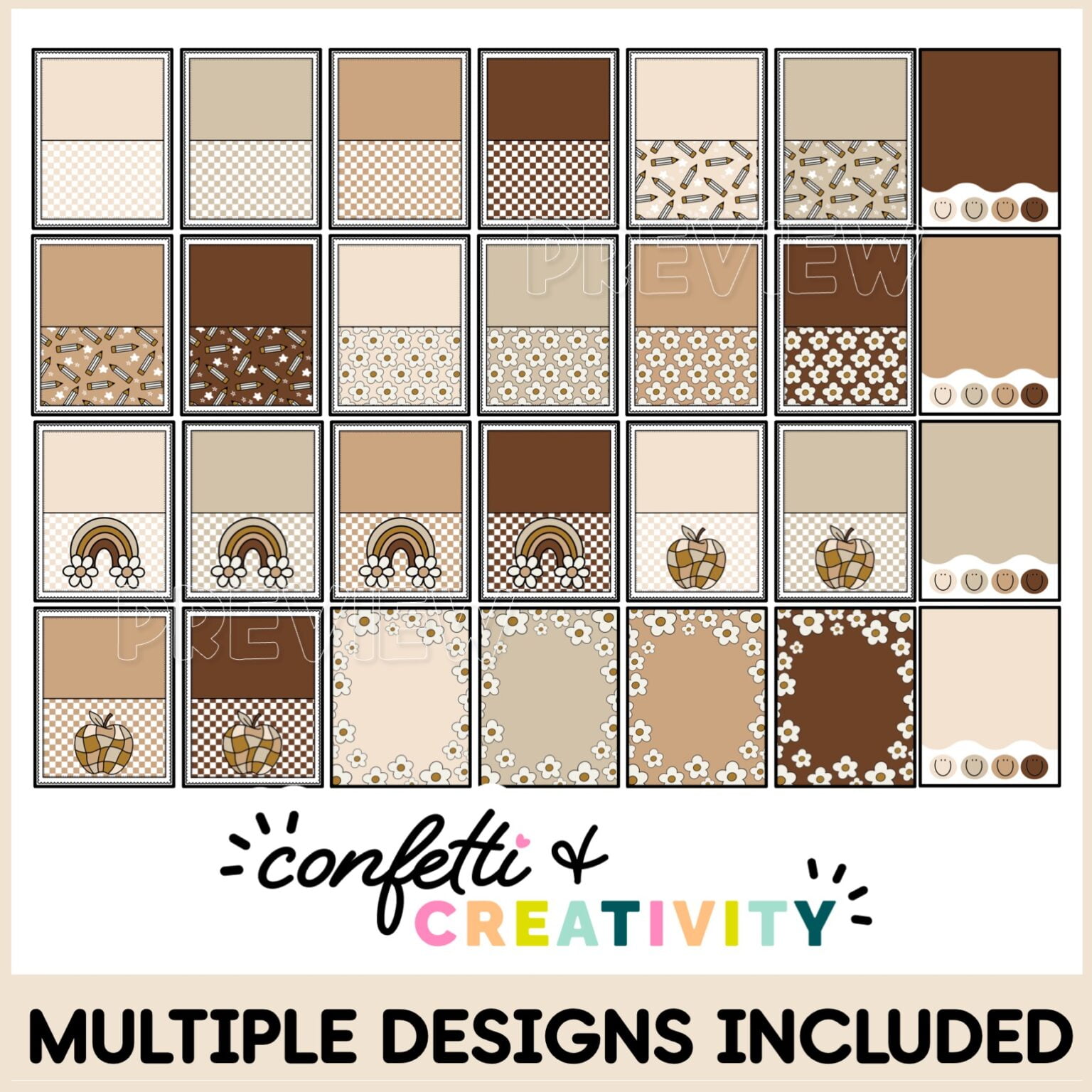 Neutral Binder Covers and Spines | Confetti & Creativity