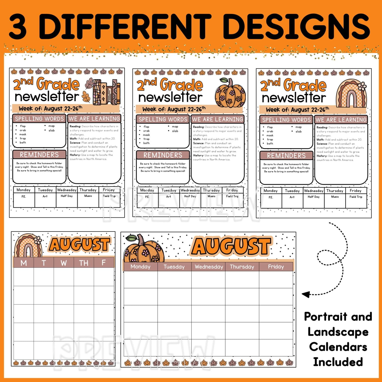 Best Fall Newsletter Templates and Calendar | Confetti & Creativity