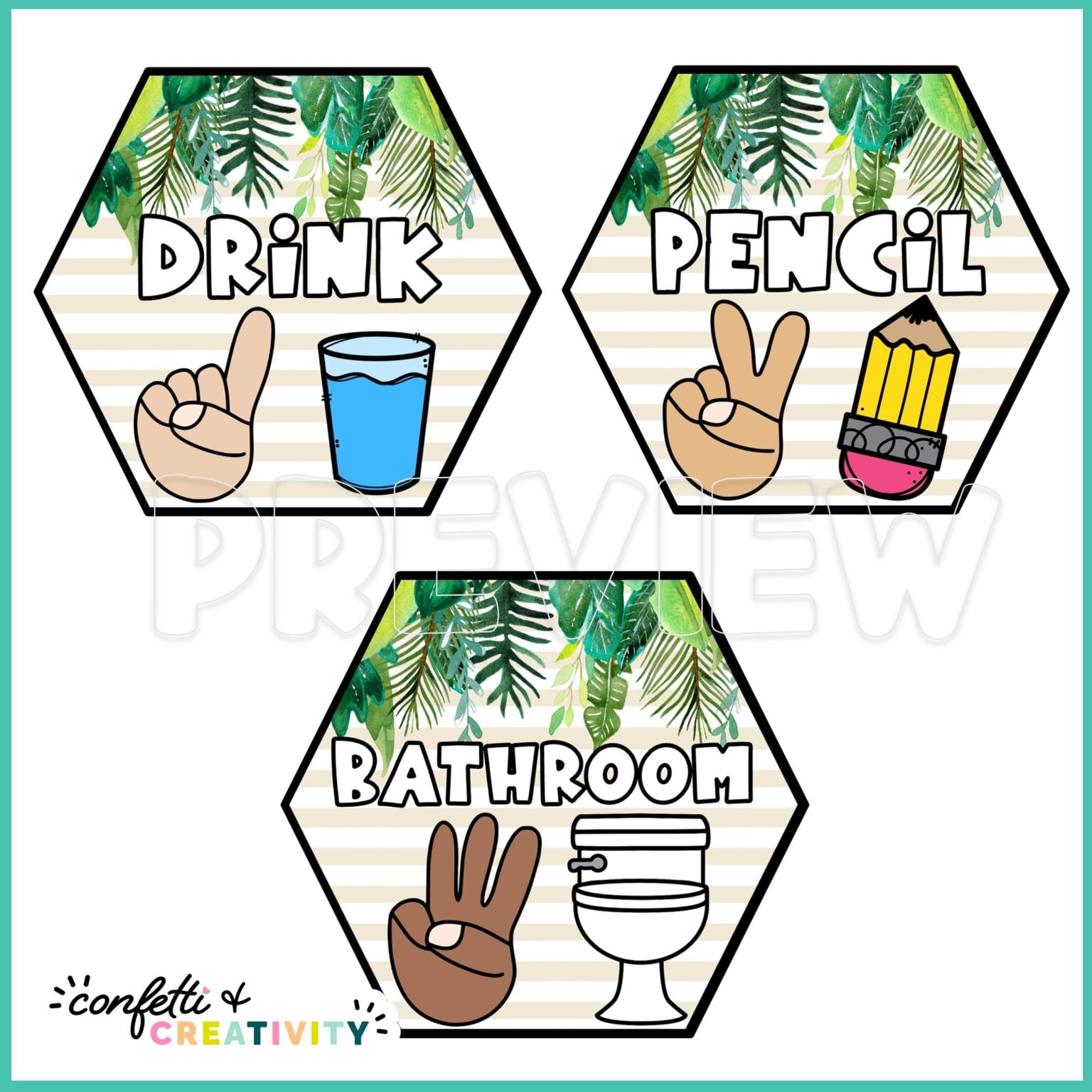 Tropical Hand Signals | Confetti & Creativity