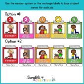 Watercolor Primary Job Cards | Confetti & Creativity