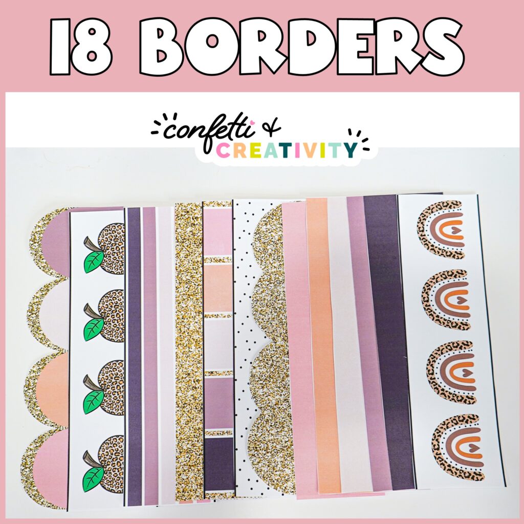 Boho Neutral Bulletin Board Borders | Confetti & Creativity