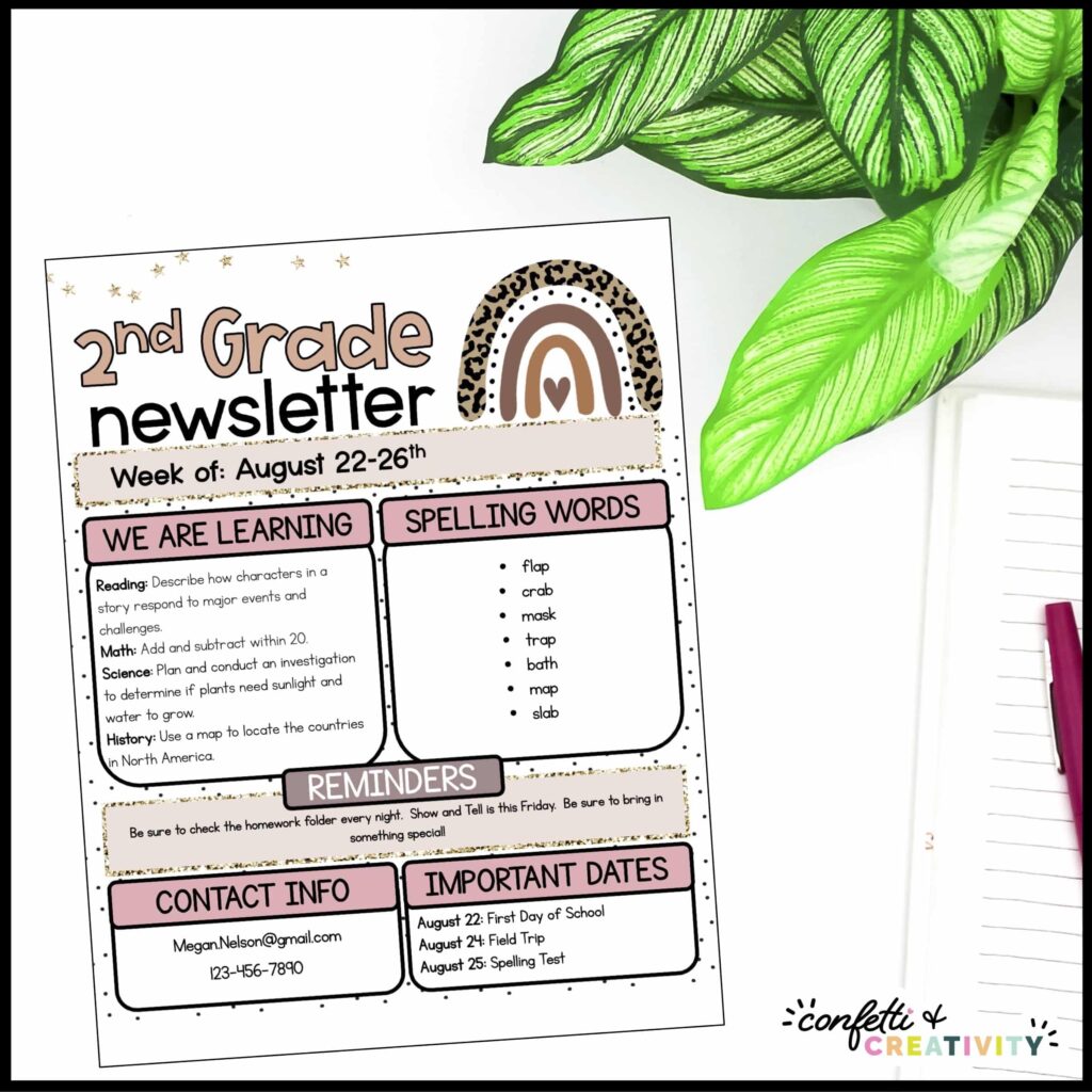 Boho Neutral Newsletter Templates | Confetti & Creativity