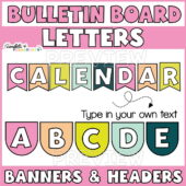 Bold Brights Bulletin Board Letters | Editable Headers | Confetti ...