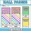 Bright and Simple Hall Passes | Confetti & Creativity