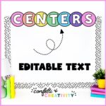 Bright and Simple Bulletin Board Letters | Editable Headers | Confetti ...