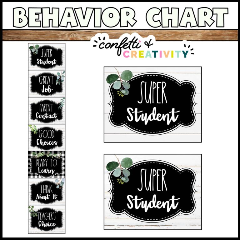 Farmhouse Behavior Chart | Confetti & Creativity