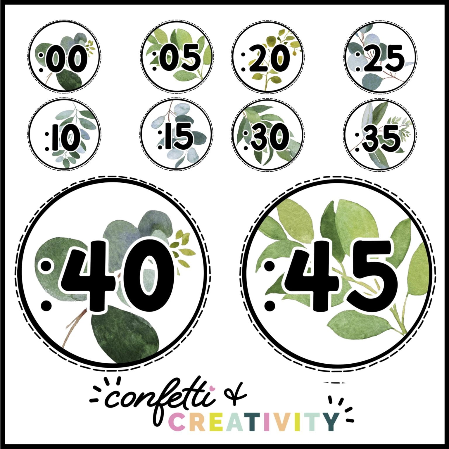 Farmhouse Clock Labels | Confetti & Creativity