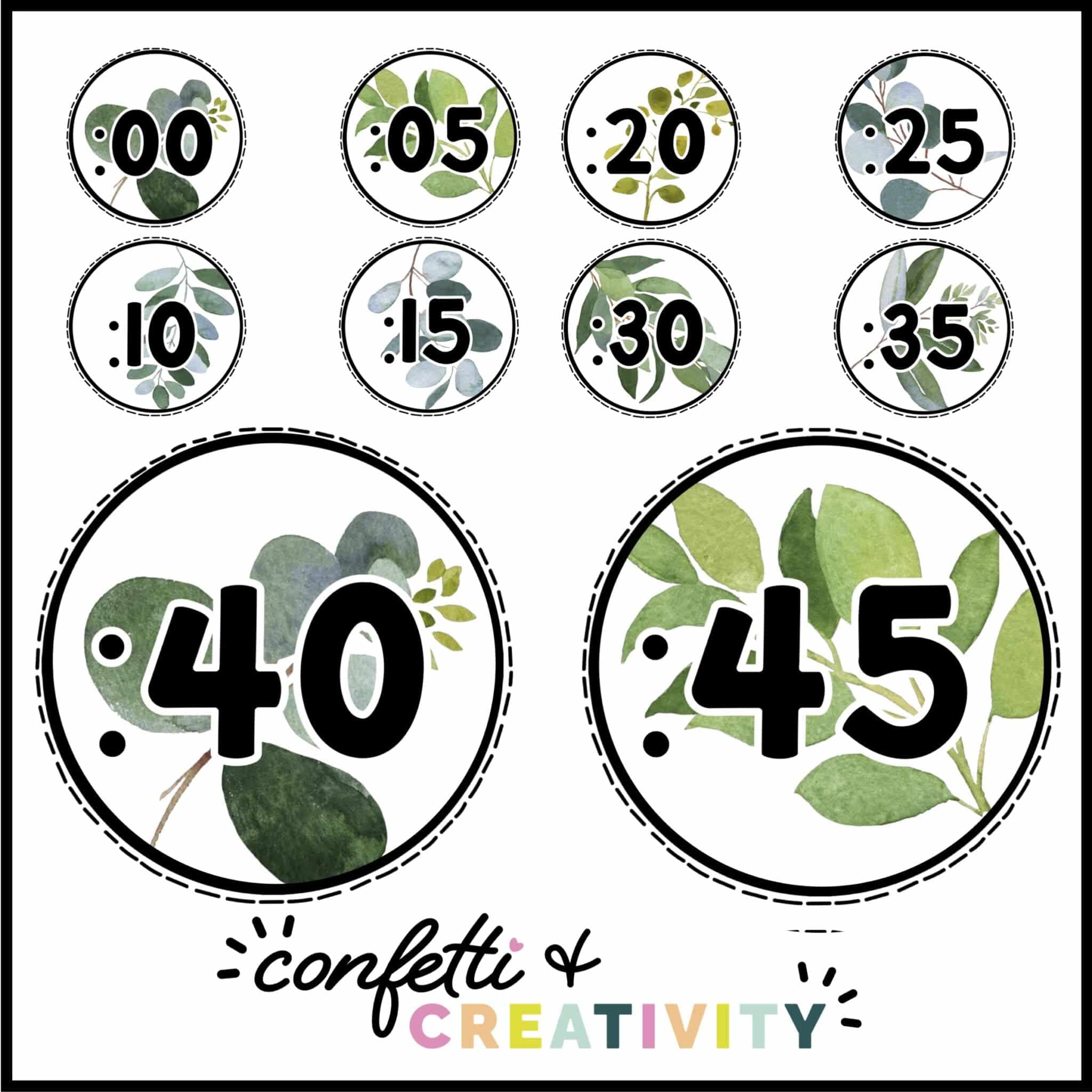 Farmhouse Clock Labels | Confetti & Creativity