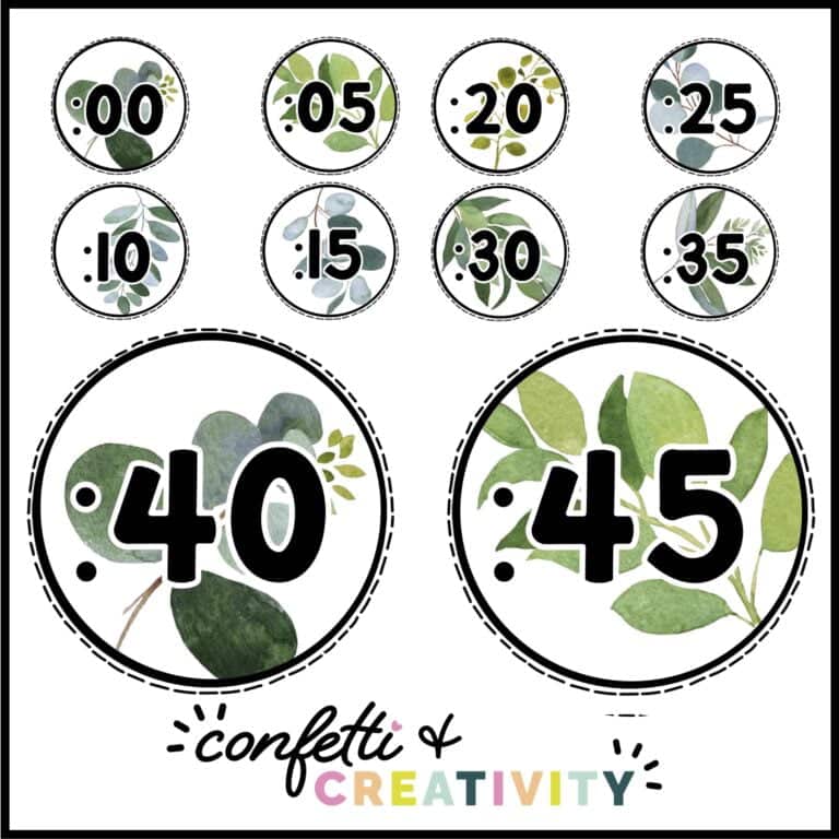Farmhouse Clock Labels | Confetti & Creativity