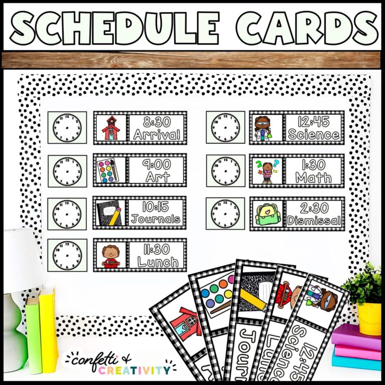 Farmhouse Primary Schedule Cards | Confetti & Creativity