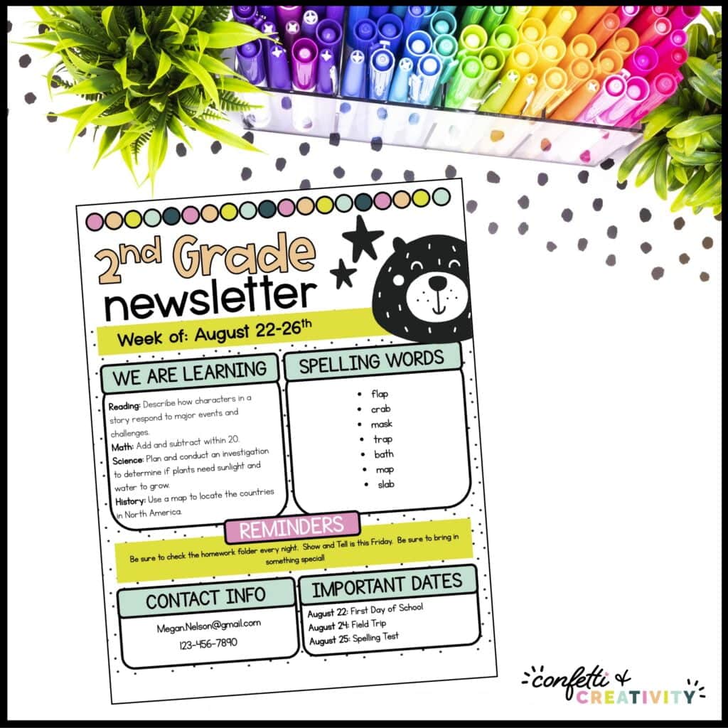 Bold Brights Newsletter Templates | Confetti & Creativity