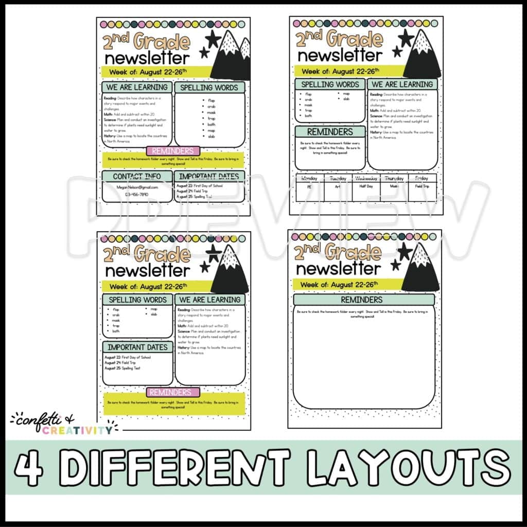 Bold Brights Newsletter Templates | Confetti & Creativity