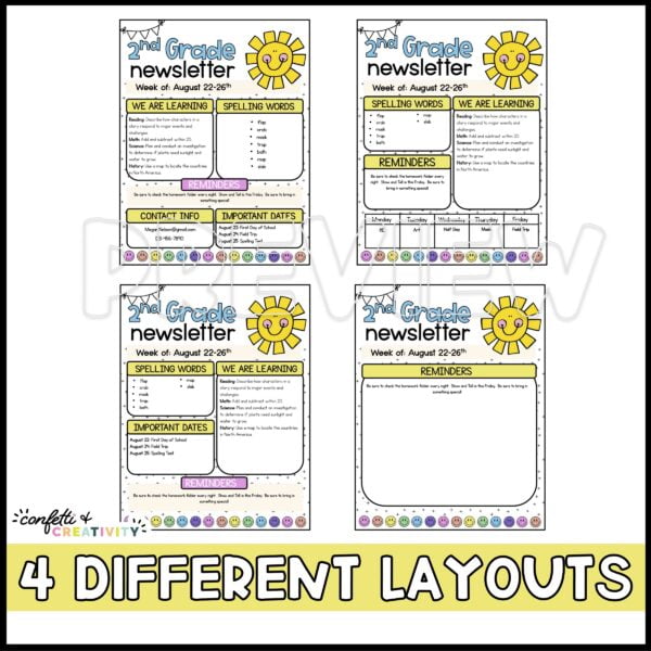 Bright and Simple Newsletter Templates | Confetti & Creativity