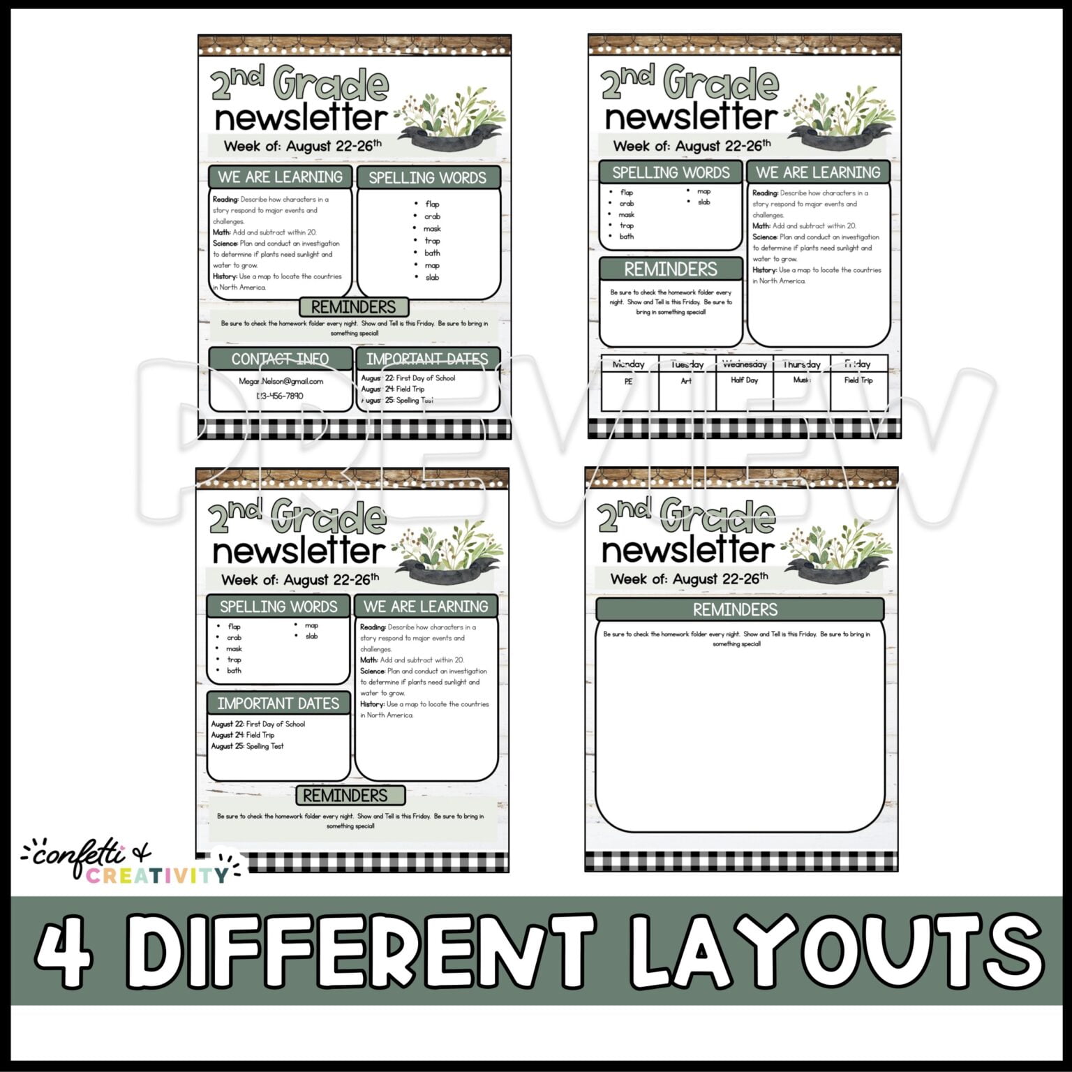 Farmhouse Newsletter Templates | Confetti & Creativity