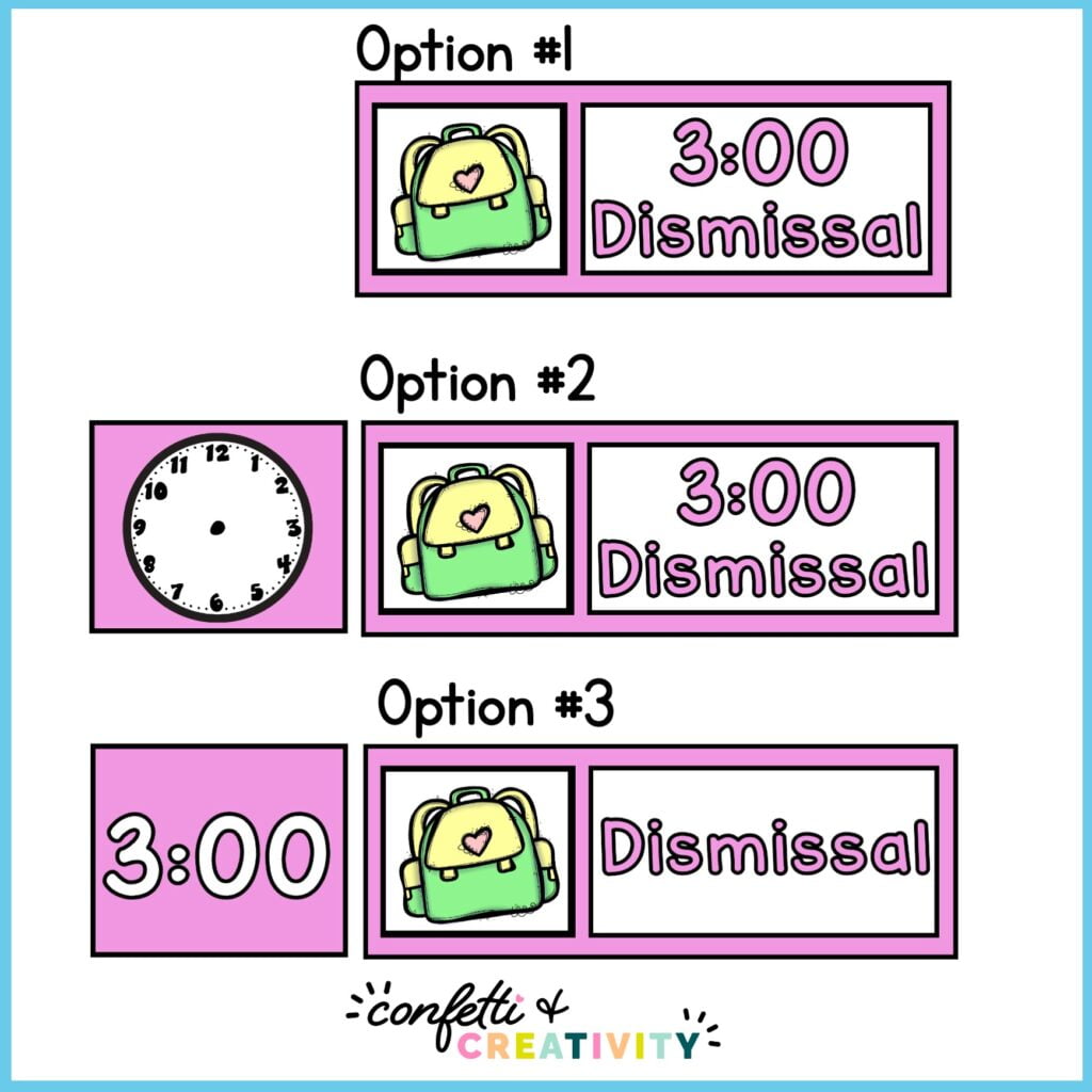 Bright and Simple Primary Schedule Cards | Confetti & Creativity