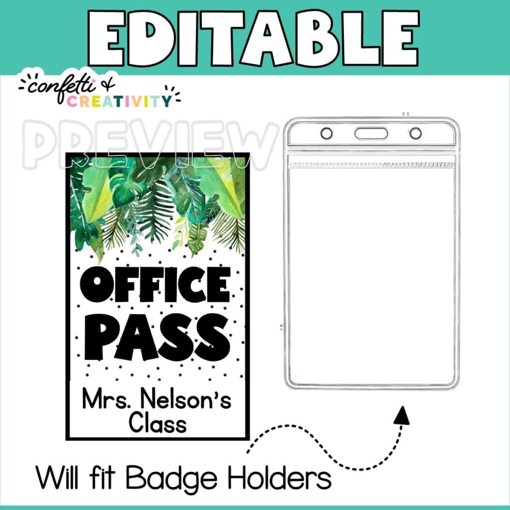 Tropical Hall Passes | Confetti & Creativity
