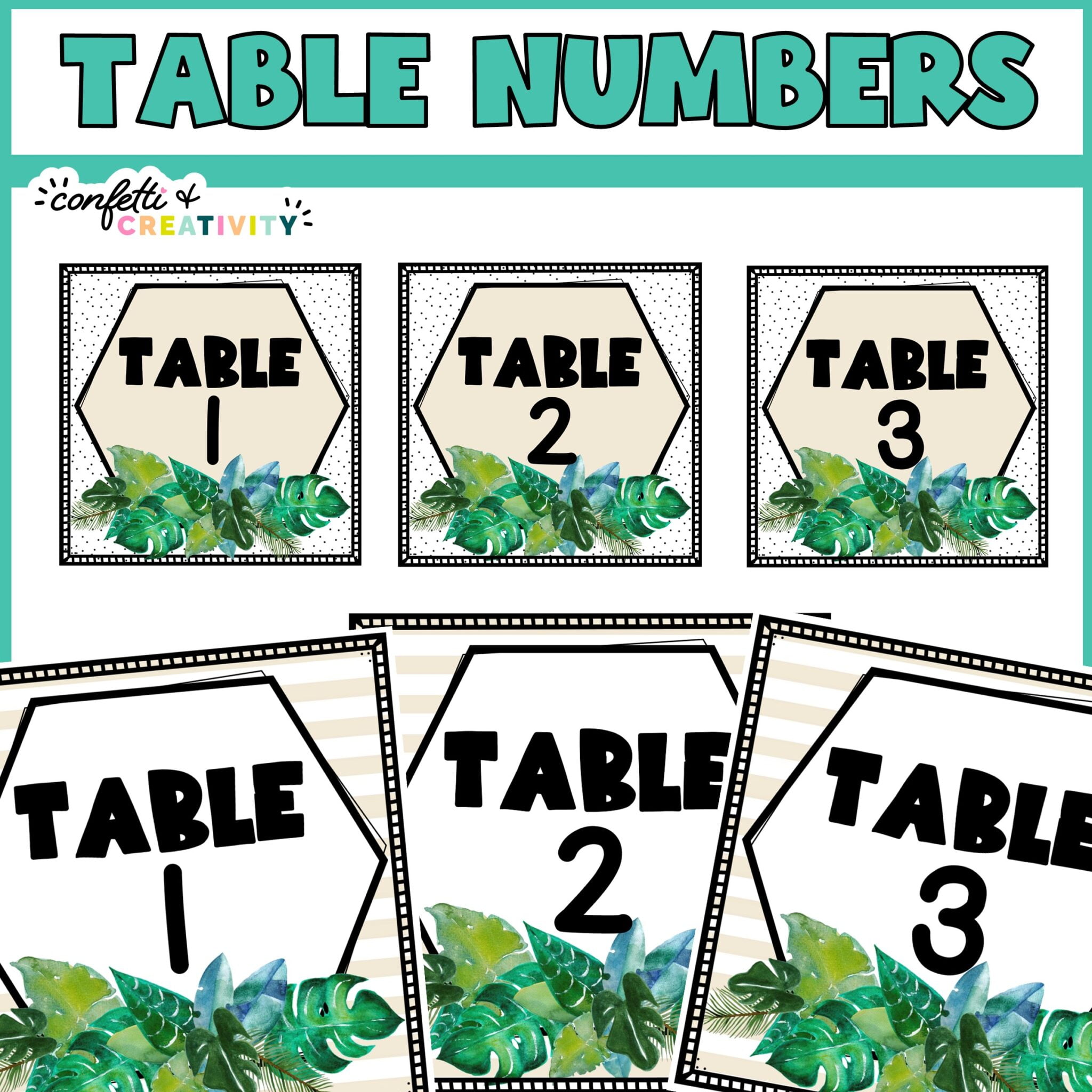 Tropical Table and Group Numbers | Confetti & Creativity
