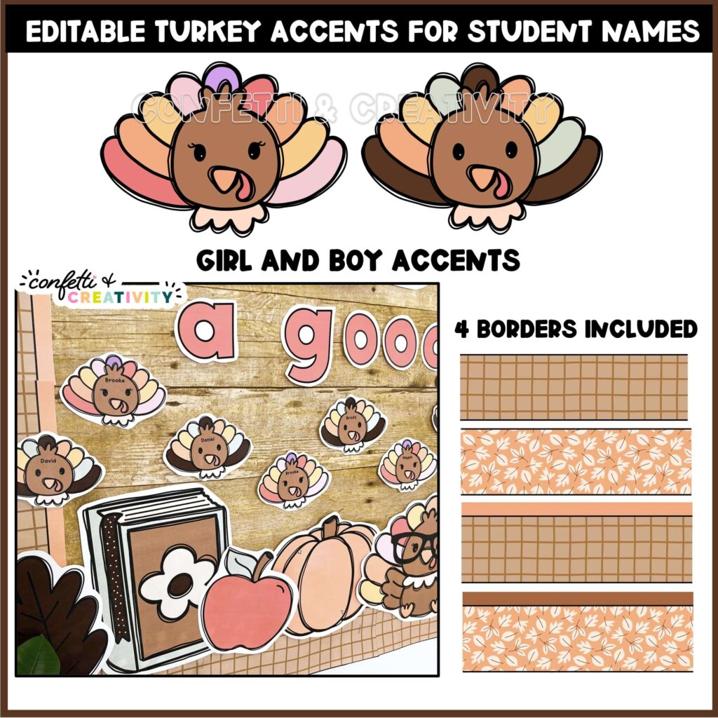Thanksgiving Bulletin Board | Reading Bulletin Board | Confetti ...