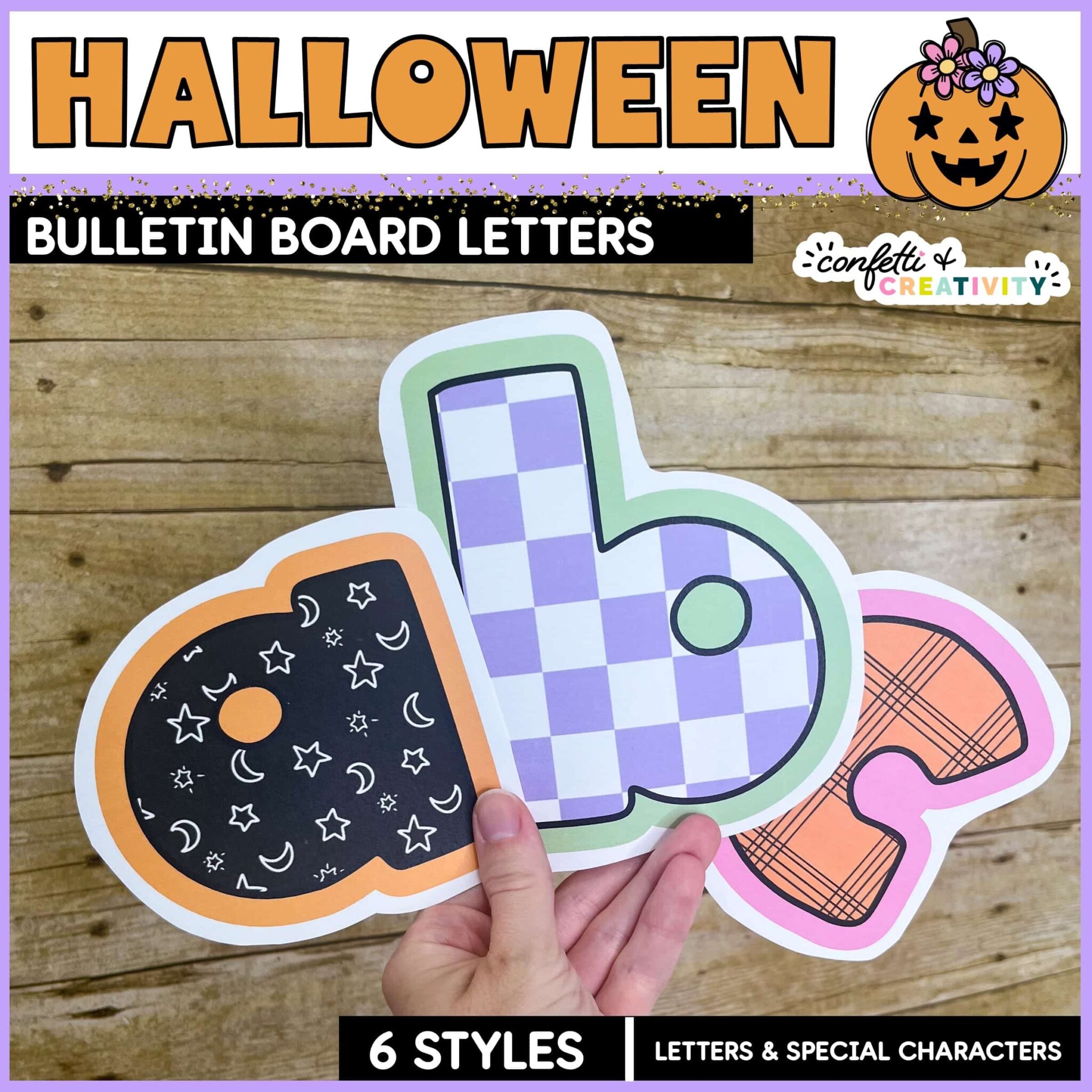 Halloween Bulletin Board Letters | Confetti & Creativity