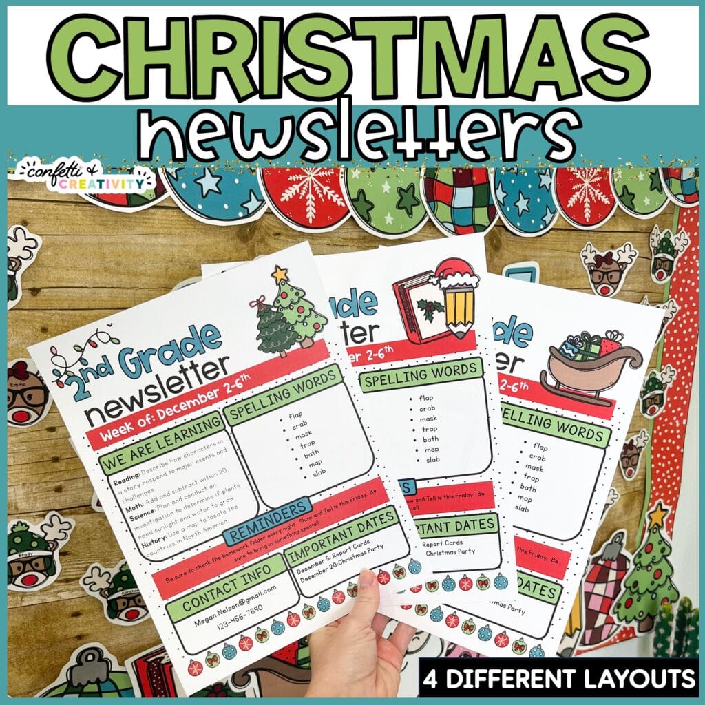 Christmas Newsletter Templates and Calendar | Confetti & Creativity