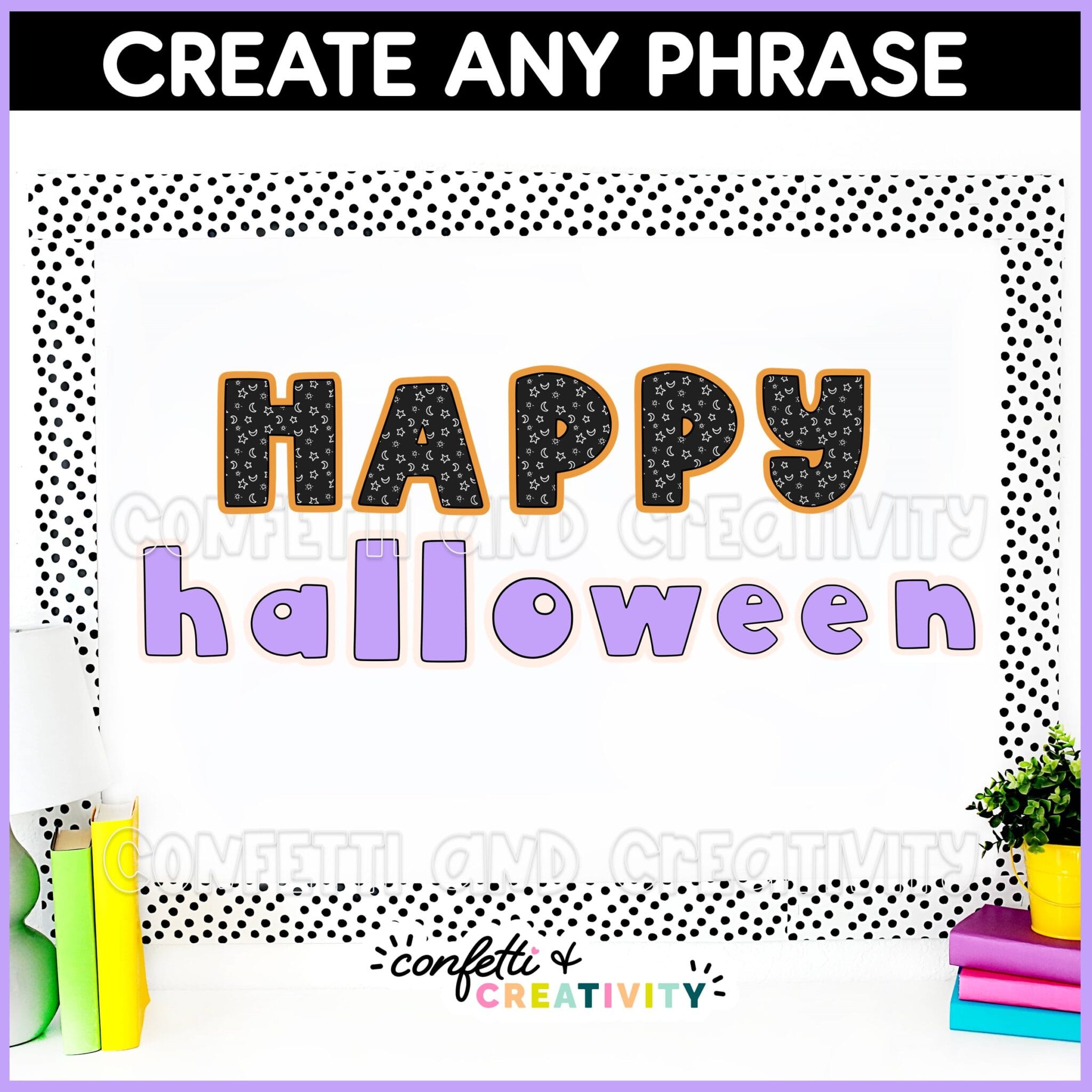 Halloween Bulletin Board Letters | Confetti & Creativity