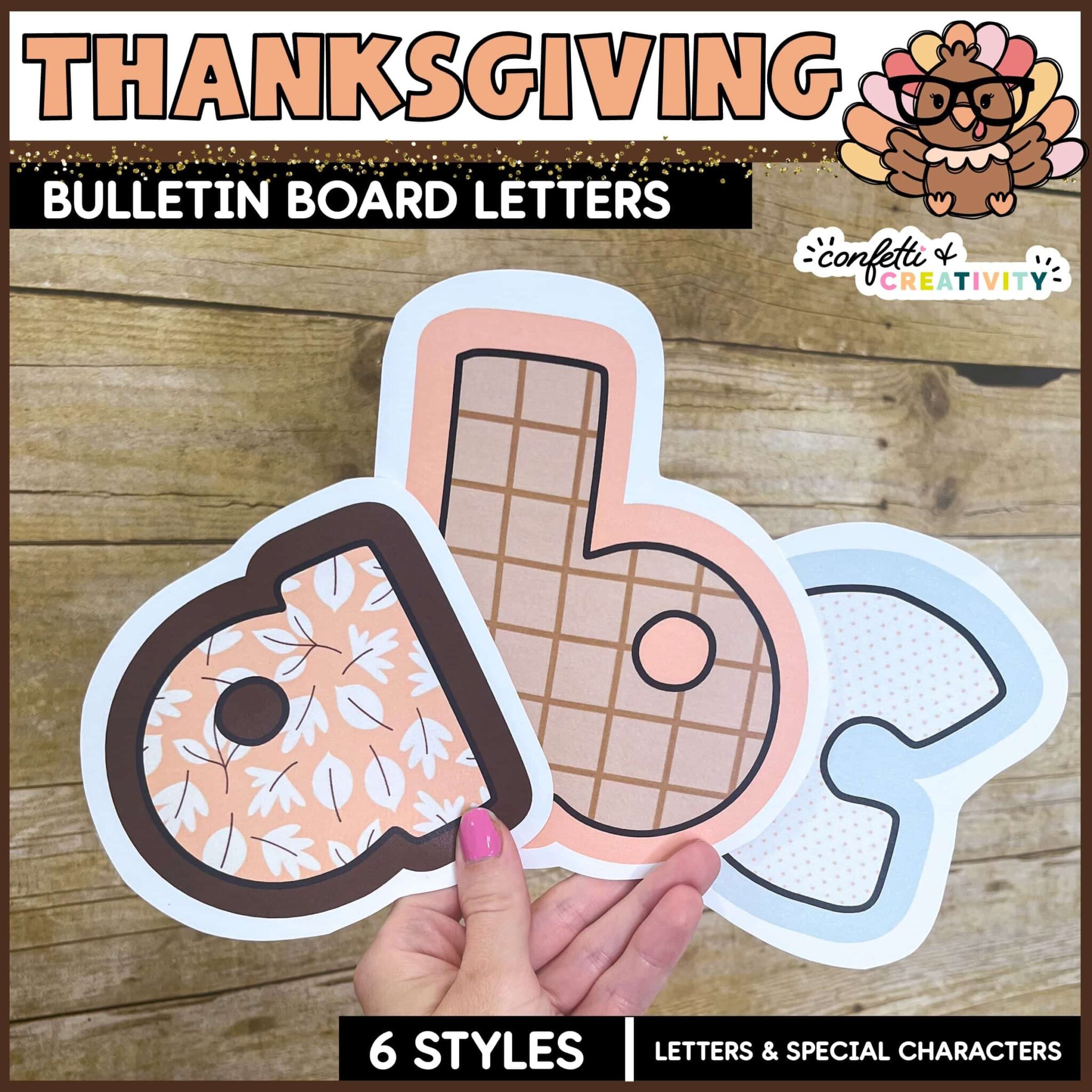Thanksgiving Bulletin Board Letters | Confetti & Creativity