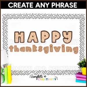 Thanksgiving Bulletin Board Letters | Confetti & Creativity