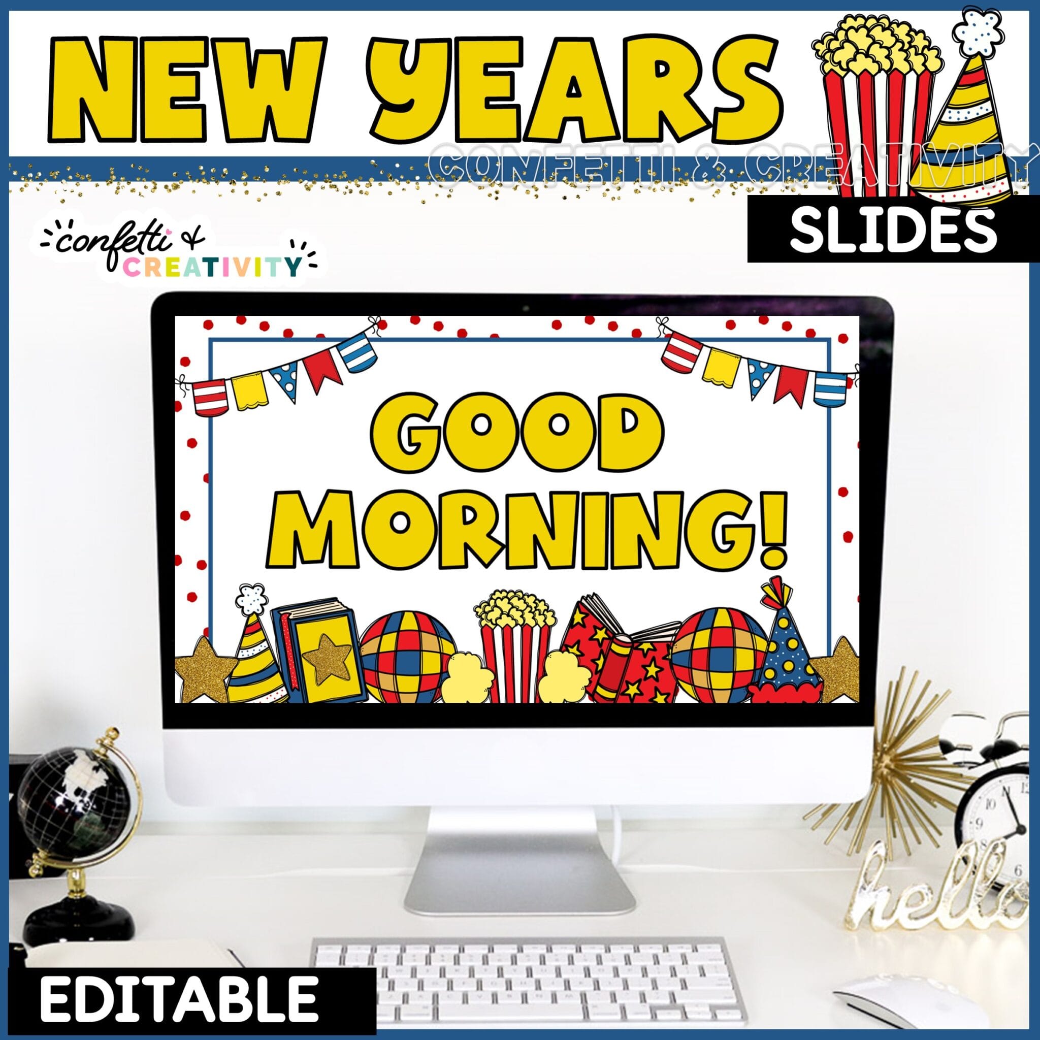New Years Powerpoint and Google Slides Template | Morning Messages ...