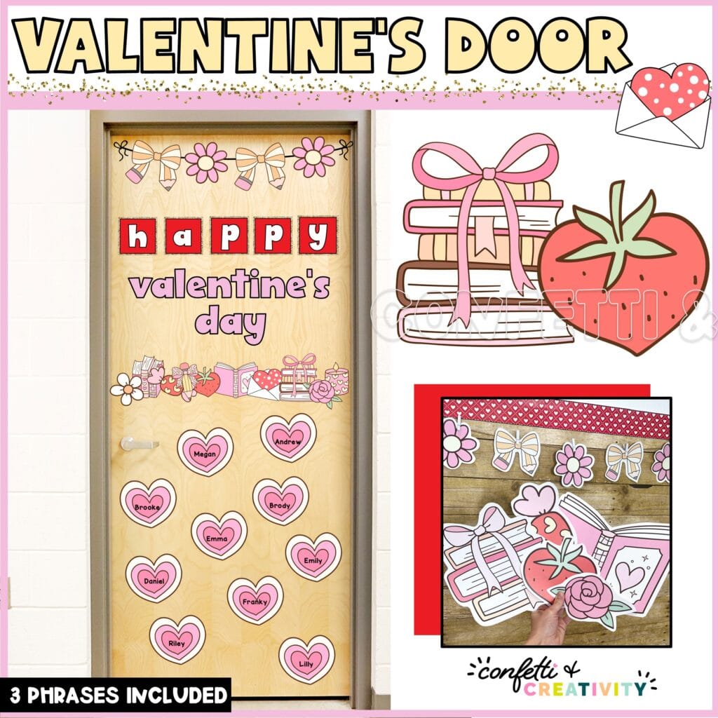 Valentine's Day Door Decor | Reading Door Decor | Confetti & Creativity